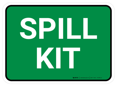 5S Spill Kit Green Rectangle - Floor Sign