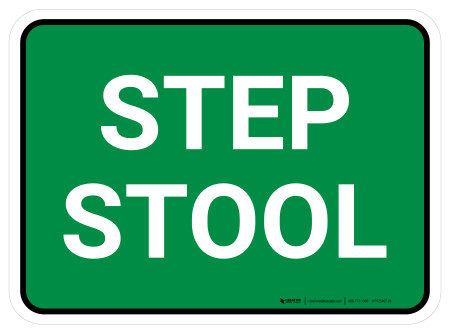 5S Step Stool Green Rectangle - Floor Sign