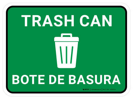 5S Trash Can Bilingual Spanish Rectangle - Floor Sign | Creative Safety ...