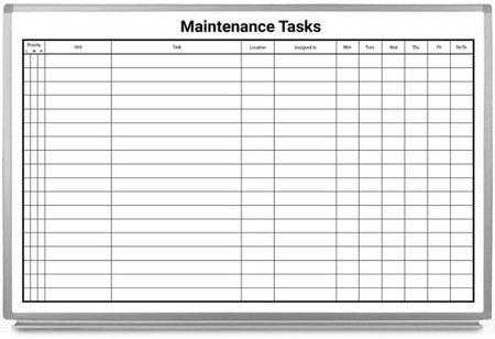 Maintenance Tasks Whiteboard