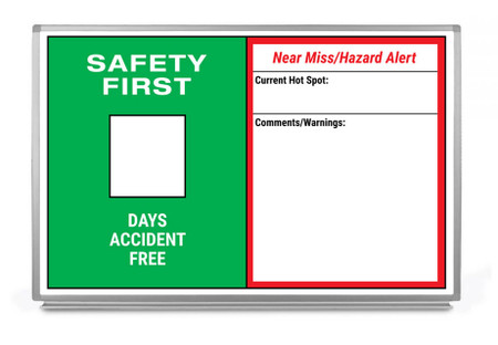 Safety First - Days Accident Free Whiteboard