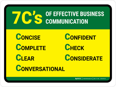 7 C's of Effective Business Communication Landscape - Wall Sign