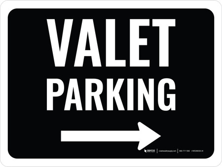 Valet Parking (Right Arrow) Landscape - Wall Sign