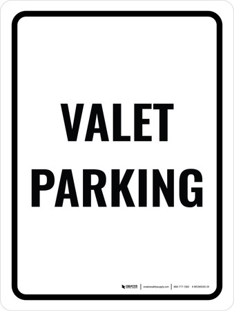 Valet Parking Portrait - Wall Sign