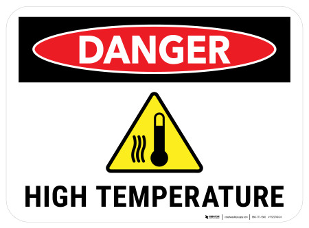 Danger High Temperature Rectangle - Floor Sign