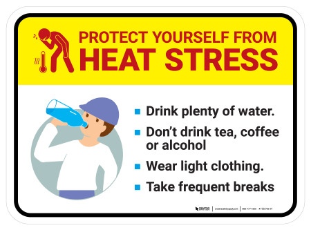 Protect Yourself From Heat Stress Rectangle - Floor Sign | Creative ...