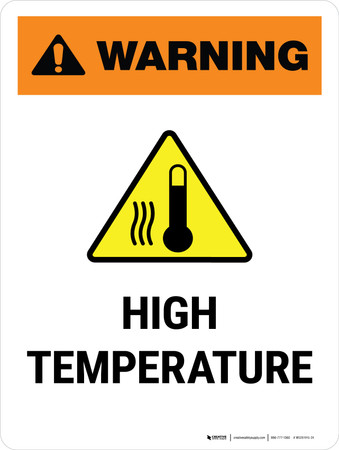 Warning: High Tempdrature Portrait - Wall Sign