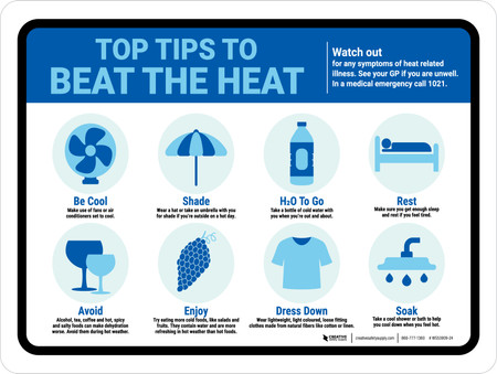 Top Tips To Beat The Heat Landscape - Wall Sign
