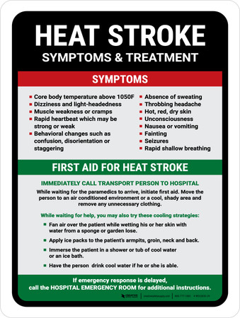 Heat Stroke Symptoms And Treatment Portrait - Wall Sign