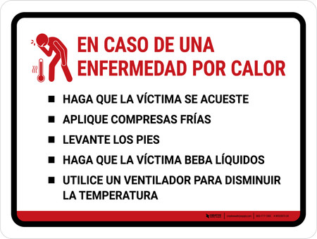 In Case Of A Heat Illness Spanish Landscape - Wall Sign