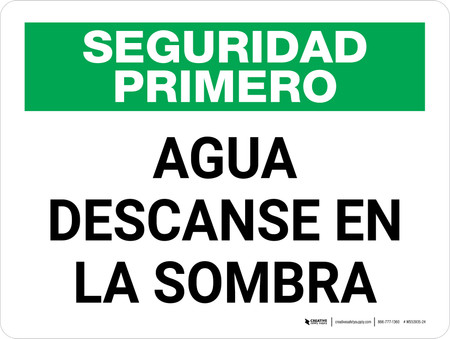 Safety First: Water Rest Shade Spanish Landscape - Wall Sign | Creative ...