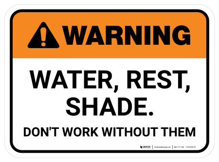 Warning: Water Rest Shade Don't Work Without Them Rectangular - Floor Sign