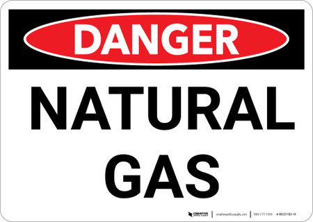 Danger: Natural Gas Warning - Wall Sign