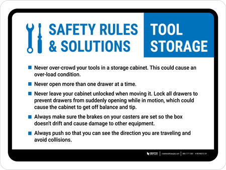 Safety Instructions: Clean & Disinfect Personal Tools Landscape - Wall Sign