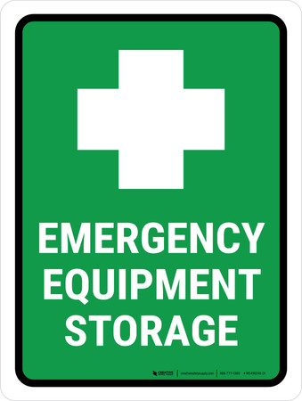 Emergency Equipment Storage Portrait - Wall Sign