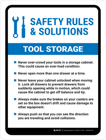 Safety Rules and Solutions Portrait - Wall Sign