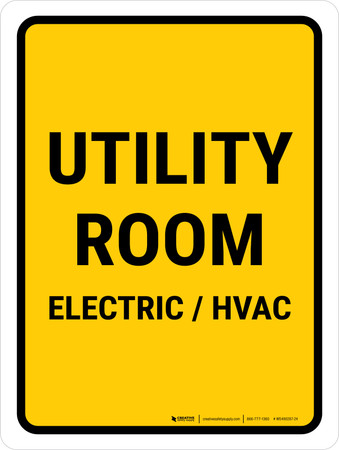 Utility Room Electric HVAC Portrait - Wall Sign