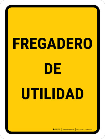 Utility Sink Spanish Portrait - Wall Sign