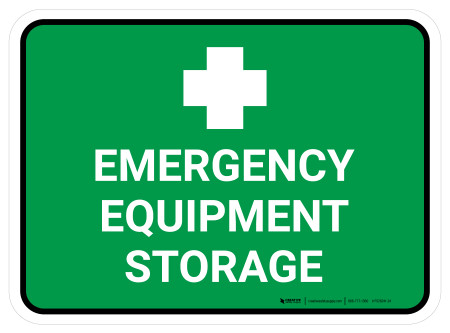 Emergency Equipment Storage Rectangular - Floor Sign