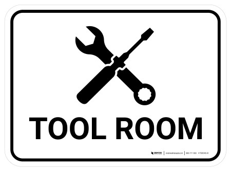 Tool Room White Rectangular - Floor Sign
