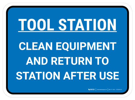 Tool Station Clean Equipment And Return Rectangular - Floor Sign