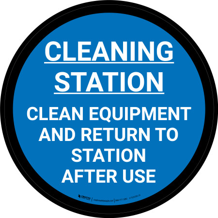 Cleaning Station Clean Equipment And Return Circular - Floor Sign ...