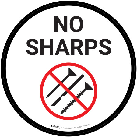 No Sharps Circular - Floor Sign