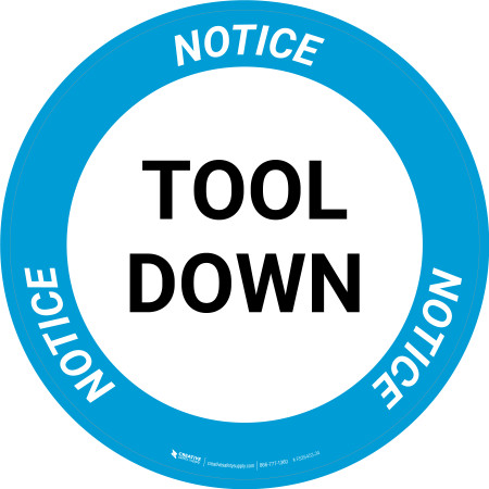 Notice: Tool Down Circular - Floor Sign