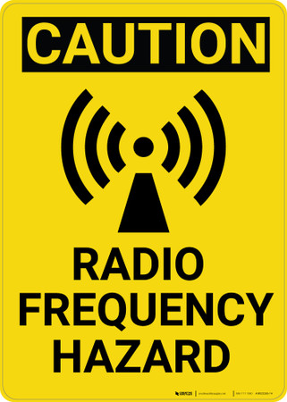 Caution: Radio Frequency Hazard Vertical with Graphic - Wall Sign