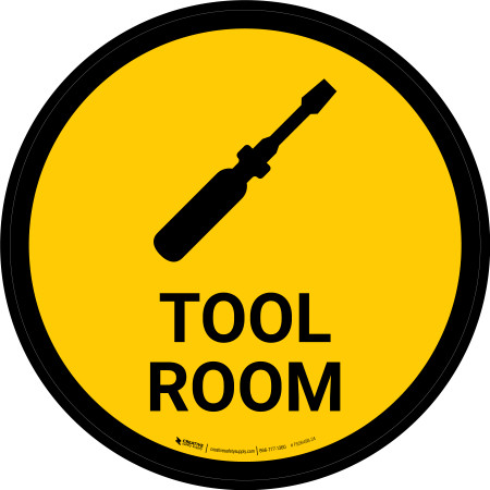 Tool Room Yellow Circular - Floor Sign