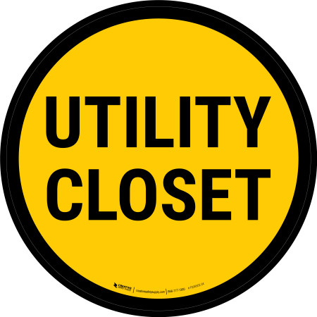 Utility Closet Circular - Floor Sign