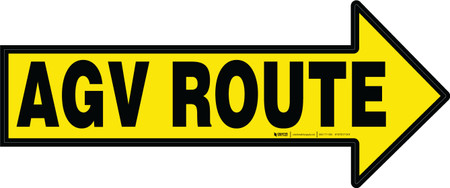 AGV Route Right Die-Cut Arrow - Floor Sign