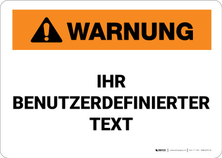 Create Custom ANSI German Warning Wall Sign | Creative Safety Supply