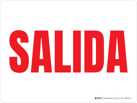 Salida Texto Rojo Horizontal - Wall Sign | Creative Safety Supply