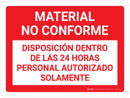Material No Conforme - Wall Sign