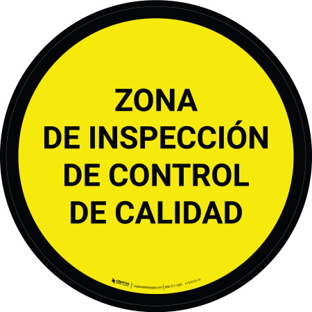 Zona de Inspección de Control de Calidad Amarillo Circular - Floor Sign ...