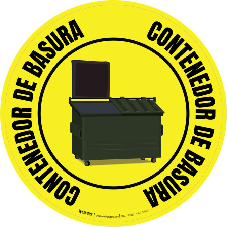 Contenedor de Basura Circular - Floor Sign | Creative Safety Supply