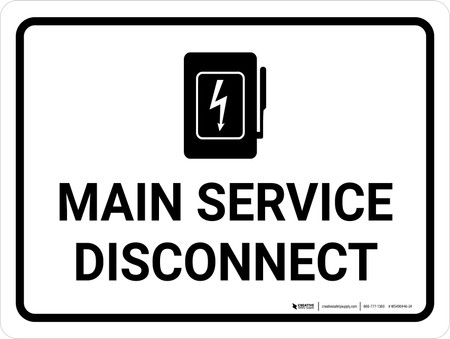 Main Service Disconnect Landscape - Wall Sign