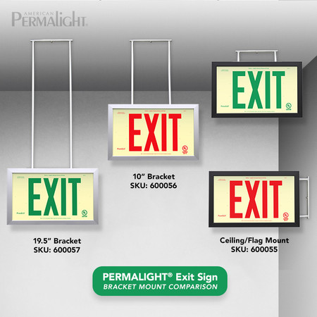 PERMALIGHT® Aluminum Mounting Bracket for Framed Exit Signs