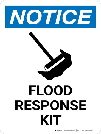 Notice: Flood Response Kit Portrait - Wall Sign