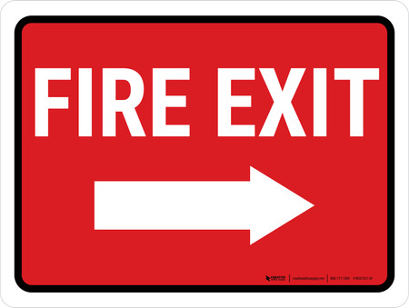Fire Exit Right Arrow Landscape - Wall Sign