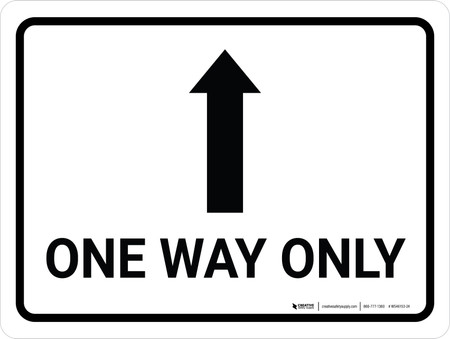 One Way Only with Arrows Landscape - Wall Sign