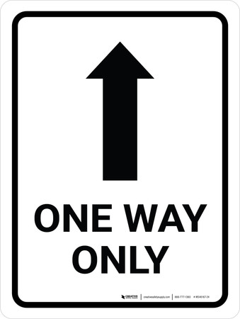 One Way Only with Arrows Portrait - Wall Sign