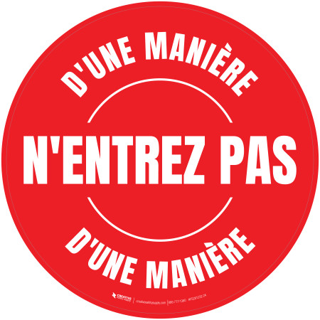 Ne Pas Entrer D'Une Façon Rond Rouge Étage Signe