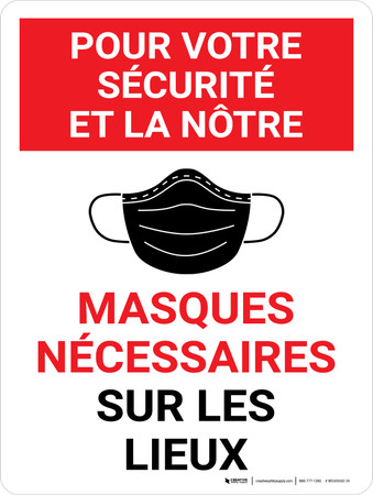 Pour Votre Sécurité Et La Nôtre Masques Pendant Les Locaux Mur Rouge ...