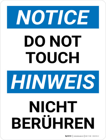 Hinweis - NICHT BERÜHREN (Notice - Do Not Touch) Bilingual German ...