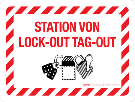 Lock-Out Tag-Out Station (Lock Out Tag Out Station) German - Wall Sign ...