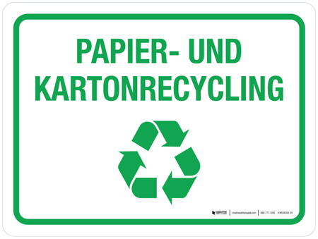 Papier- und Kartonrecycling (Paper and Cardboard Recycling) German ...