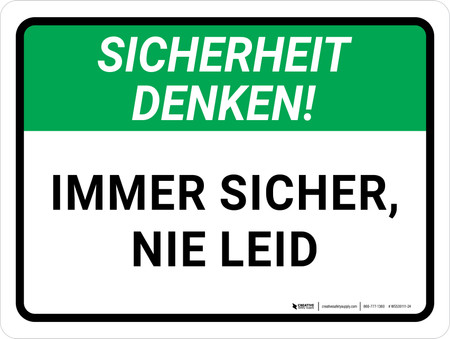 Sicherheit Denken - Immer Sicher Nie Leid (Think Safety - Always Safe ...
