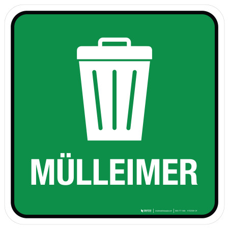 5S MÜLLEIMER (5S Trash Can) Square German - Floor Sign | Creative ...